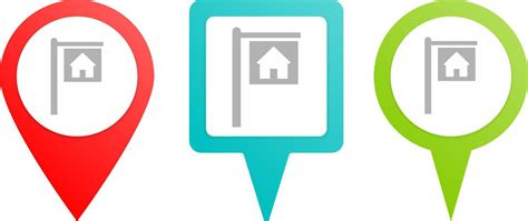 House For Rent Pin Icon Multicolor Pin Vector Icon Diferent Type Map