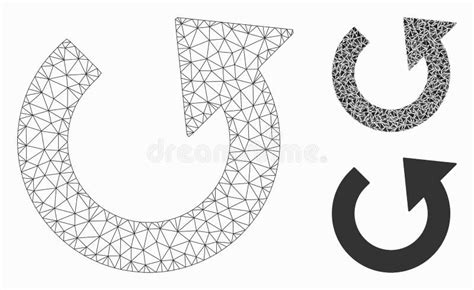 Rotate Ccw Vector Mesh Network Model And Triangle Mosaic Icon Stock Vector Illustration Of