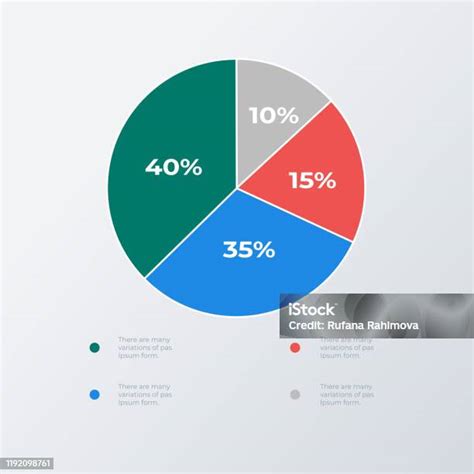 통계 원형 차트 다이어그램 인포 그래픽 템플릿 디자인입니다 4가지 옵션 단계 또는 프로세스가 있는 비즈니스 개념 인포그래픽 백분율 시각화는 워크플로 레이아웃 다이어그램 연간