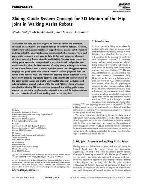 Pdf Sliding Guide System Concept For 3d Motion Of The Hip Joint In