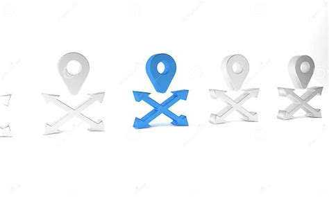 Blue Map Pin Icon Isolated On White Background Navigation Pointer