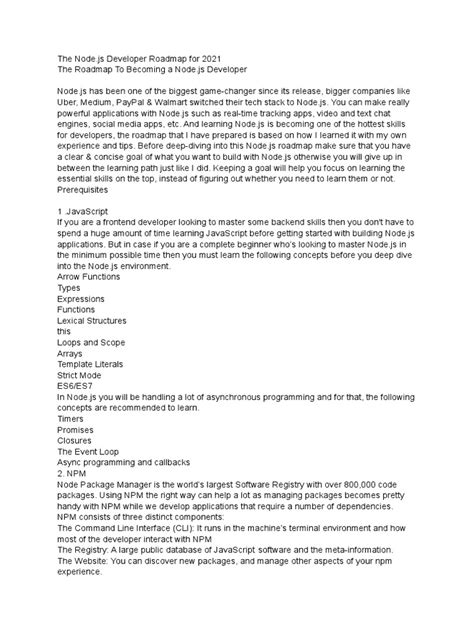 the node js developer roadmap for 2021 pdf no sql databases