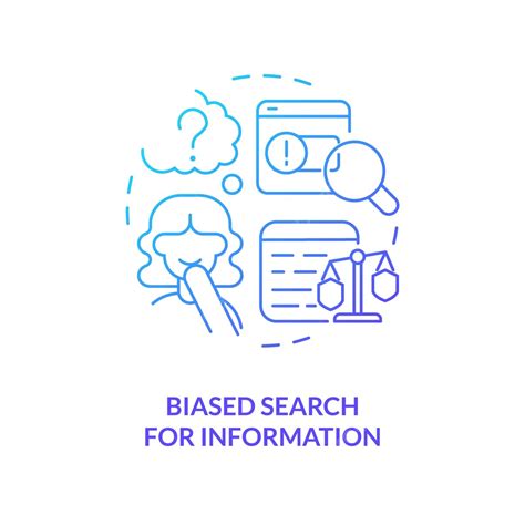 Icon Concept For Information Search With Blue Gradient And Reduced Bias