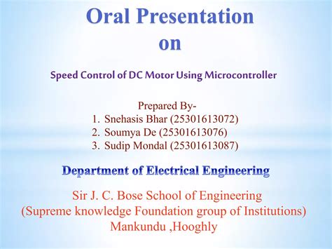 Speed Control Of Dc Motor Using Microcontroller Pptx Radio Control