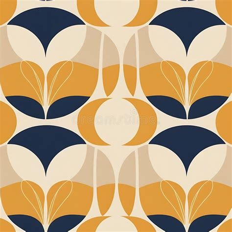 Abstract Floral Pattern Geometric Shapes Sleek Composition Balanced Arrangement Contemporary