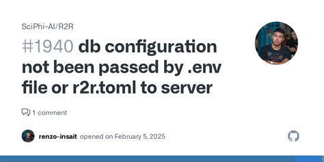 Db Configuration Not Been Passed By Env File Or R2rtoml To Server · Issue 1940 · Sciphi Ai