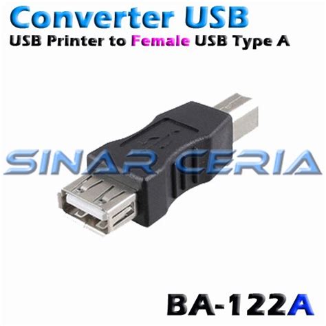 Jual Converter USB Printer To USB Type A Female Socket Adapter Plug B Konverter USB Printers