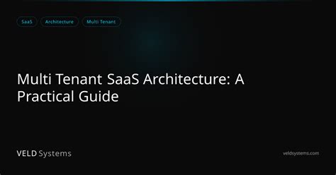 Multi Tenant Saas Architecture A Practical Guide Veld Systems
