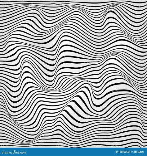 Distorted Abstract Wave Monochrome Textured Dynamical Rippled Surface Stripe Deformation