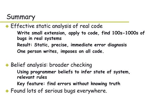 Ppt How To Find Lots Of Bugs In Real Code With System Specific Static