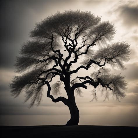 Fondo De árbol Blanco Y Negro Foto Premium