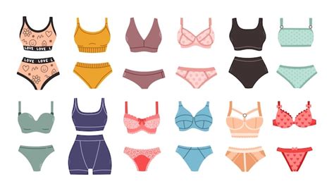 Premium Vector Lingerie Set Trendy Female Underwear Panties