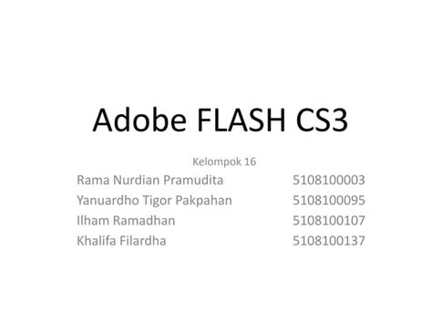 Adobe Flash Cs3 Pptx