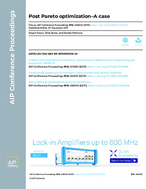 Pdf Post Pareto Optimizationa Case