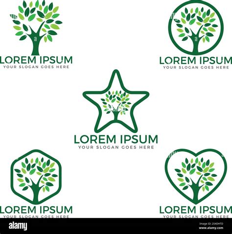 Tree Vector Set Logos Design A Stock Vector Image And Art Alamy
