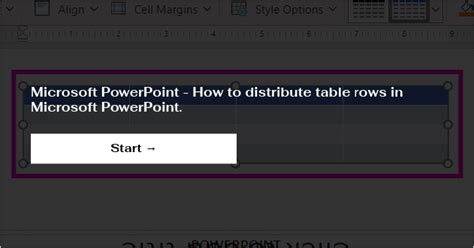 Microsoft Powerpoint How To Distribute Table Rows In Microsoft