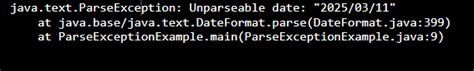 java text parseexception unparseable date tpoint tech
