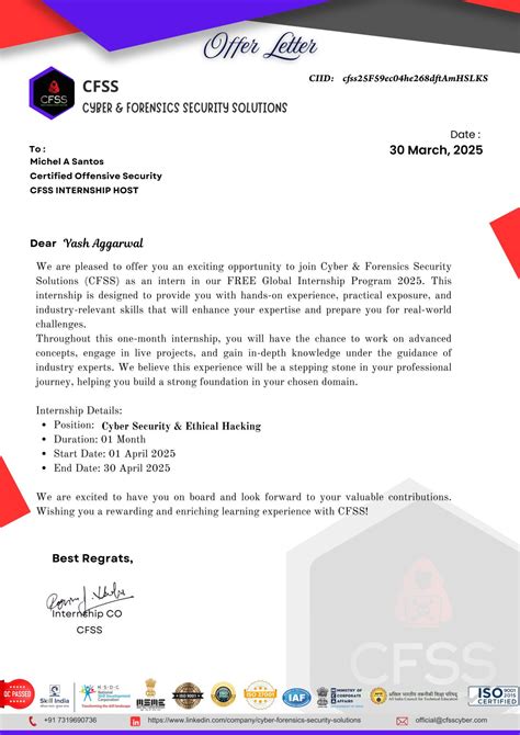 Cybersecurity Ethicalhacking Internship Learning Cfss Cyberforensics Cyberseccommunity