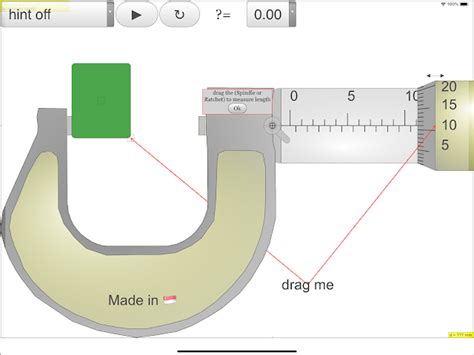 Micrometer App Version Full Screen Javascript Html5 Applet Simulation Model Open Educational