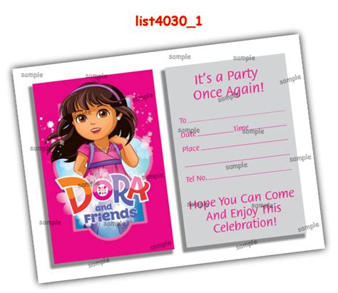 Dora Theme Designs In Tambola Housie Cards Decoration Labels