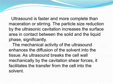 Application Of Ultrasound In Separation Process Pptx