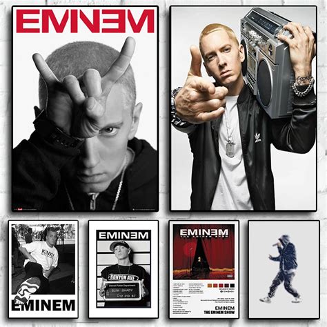 American Rapper Eminem Music Album Poster Aesthetics Pop Art Hip Hop Dj