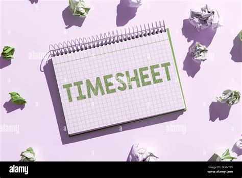 Conceptual Caption Timesheet Business Concept Graphical Representation Of Period Time On Which