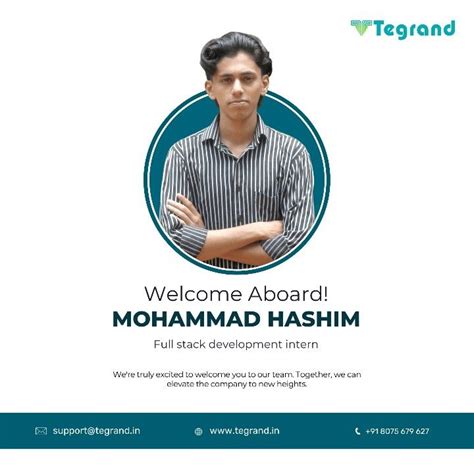 Tegrand Infotech On Linkedin Welcome To Tegrand Infotech Mohammad Hashim