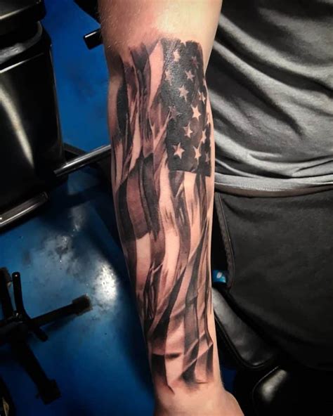 American Flag Tattoo Forearm Sleeve Bold Symbol Of Patriotism And Identity