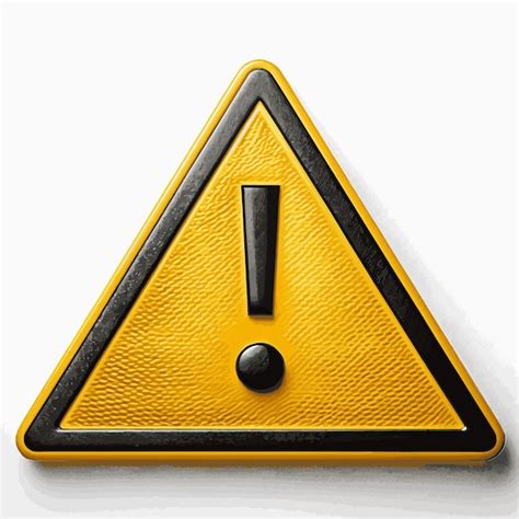 노란색 삼각형 경고 표지판 프리미엄 벡터