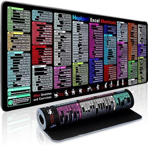 Amazon Com FZGuides Large Excel Shortcut Mouse Pad With Guide Extended Office Desk Mat With