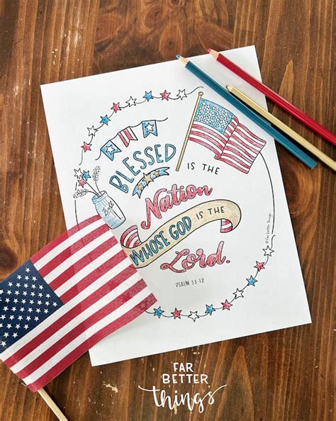 Christian Independence Day Coloring Pages 2025