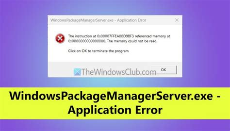 Windowspackagemanagerserver Exe Errore Dellapplicazione [fix]