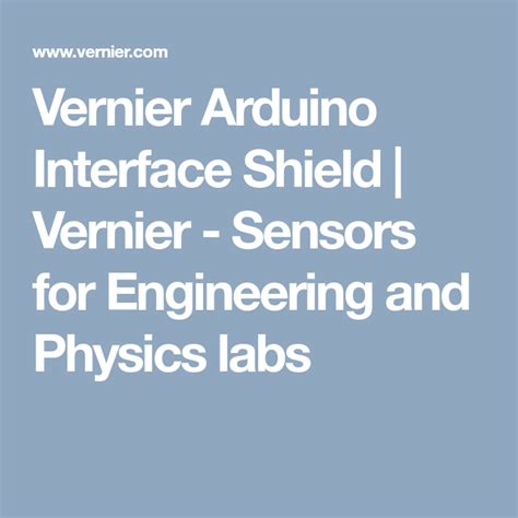 Vernier Arduino Interface Shield Vernier Sensors For Engineering