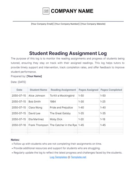 Free Weekly Reading Log Template To Edit Online