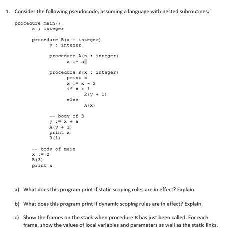 Solved Consider The Following Pseudocode Assuming A Chegg