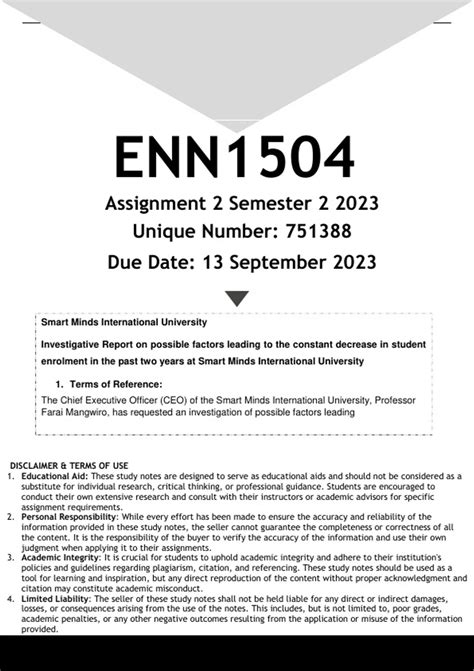 enn1504 assignment 2 answers semester 2 2023 distinction guaranteed enn1504 practising