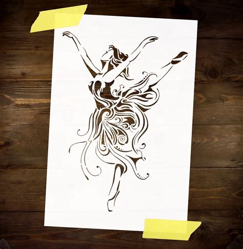 Ballet Dancer Stencil Reusable Diy Craft Mylar Stencil For Paint Home