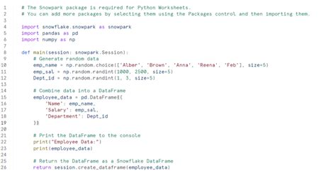 How Can We Create A Snowflake Python Worksheet Factspan