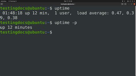 uptime linux command