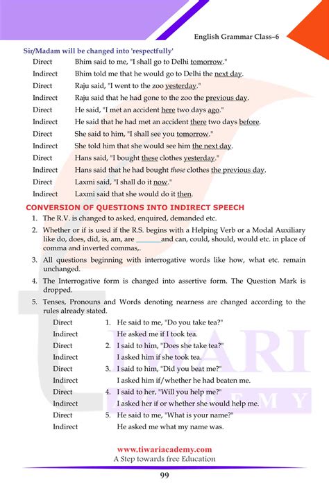 Direct And Indirect Speech Exercises For Class With Vrogue Co