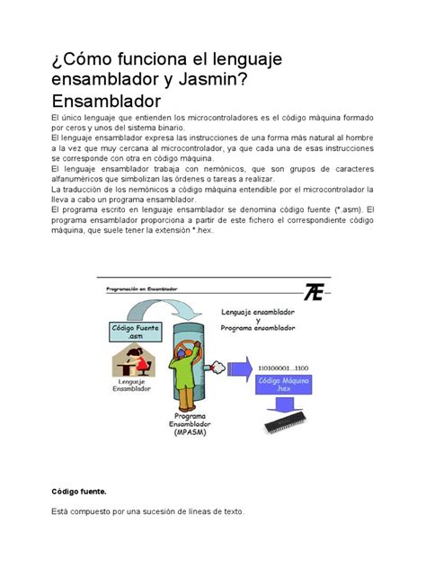 ¿cómo Funciona El Lenguaje Ensamblador Y Jasmin Pdf Lenguaje Ensamblador Lenguaje De