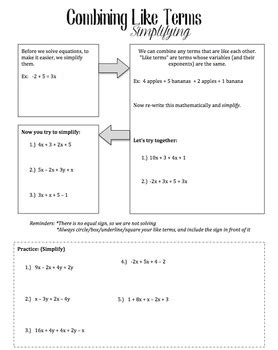Simplifying Expressions And Solving Equations Bundle By Lindsay K