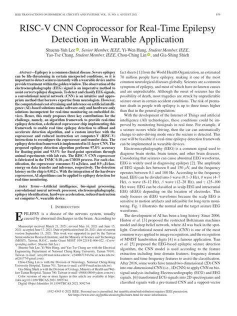 Risc V Cnn Coprocessor For Real Time Epilepsy Detection In Wearable Application Pdf