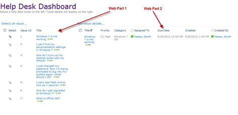 connecting web parts with a selector and a detail pane sharepoint 2010 version sarah haase