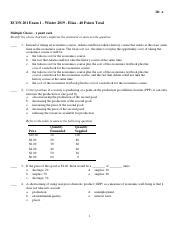 Econ 201 Exam 1 Practice Pdf ID A ECON 201 Exam 1 Winter 2019 Elias 40 Points Total