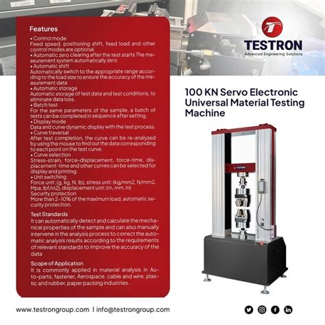 100kn Servo Electronic Universal Material Testing Machine