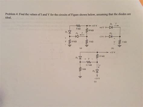 solved find the values of i and v for the circuits of figure