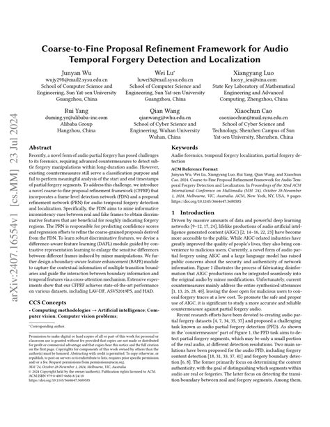 Pdf Coarse To Fine Proposal Refinement Framework For Audio Temporal Forgery Detection And