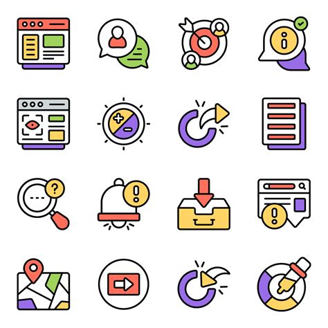 Set Of User Interface Flat Icons Vector Art At Vecteezy